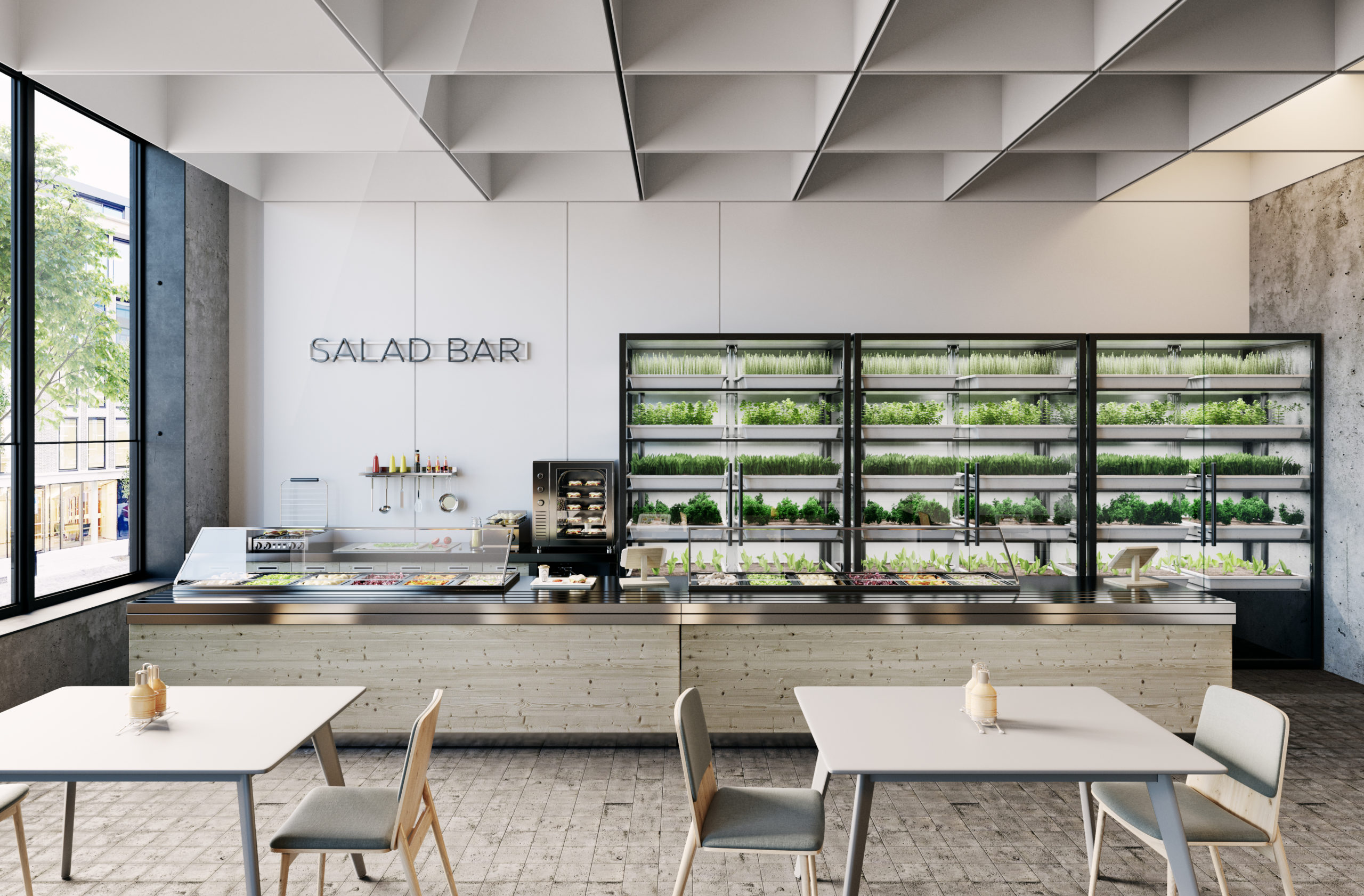 Micro-Farm Salad Bar Concept 8BIT | Kristina Bourlotos